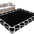 Black 4'x6' Rug for Dining Table for 4 People Under Table, Geometric ...