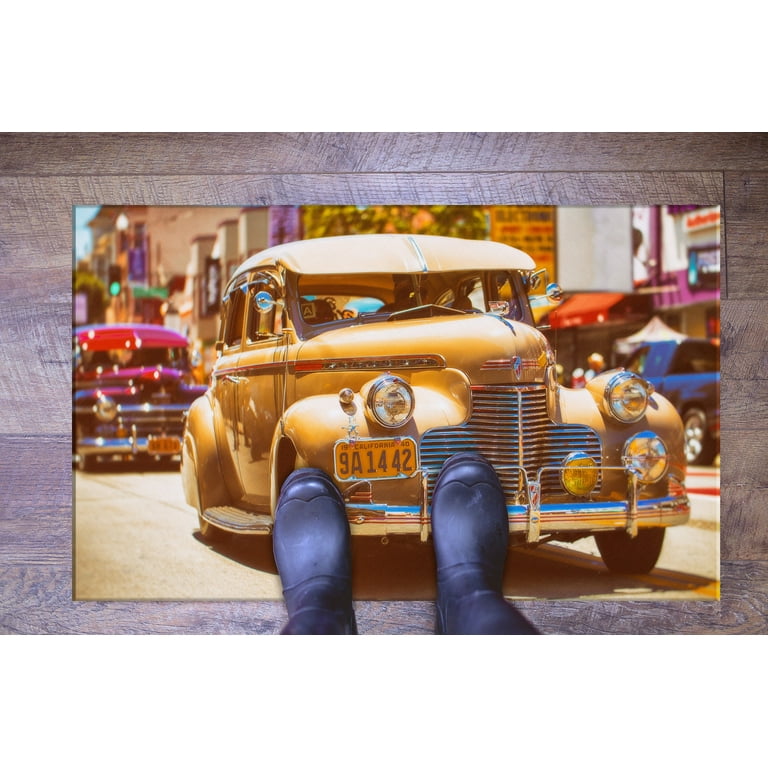 Retro Car Rug Vintage Car Rugs Classic Car Rug Car Rug Pattern Rugs Housewarming Gift Rug Cute Rug Hallway Rugs Man Cave Rug 2.3 x3.3 70x110 cm Walmart
