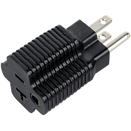 15 Amp Male to 20 Amp Female Plug Outlet 3 Prong Household T-Blade ...