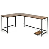 Costway L-Shaped Computer Desk Corner Workstation Study Gaming Table ...