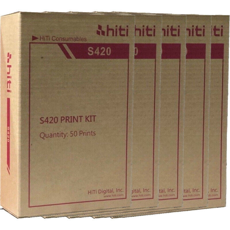 5 Packs Hiti Paper and Ribbon Pack for S420 Printer, 50 Sheets 4x6 ...
