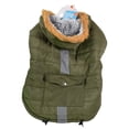 Vibrant Life Dog Clothes: Green Reflective Puffer Jacket with Faux Fur ...