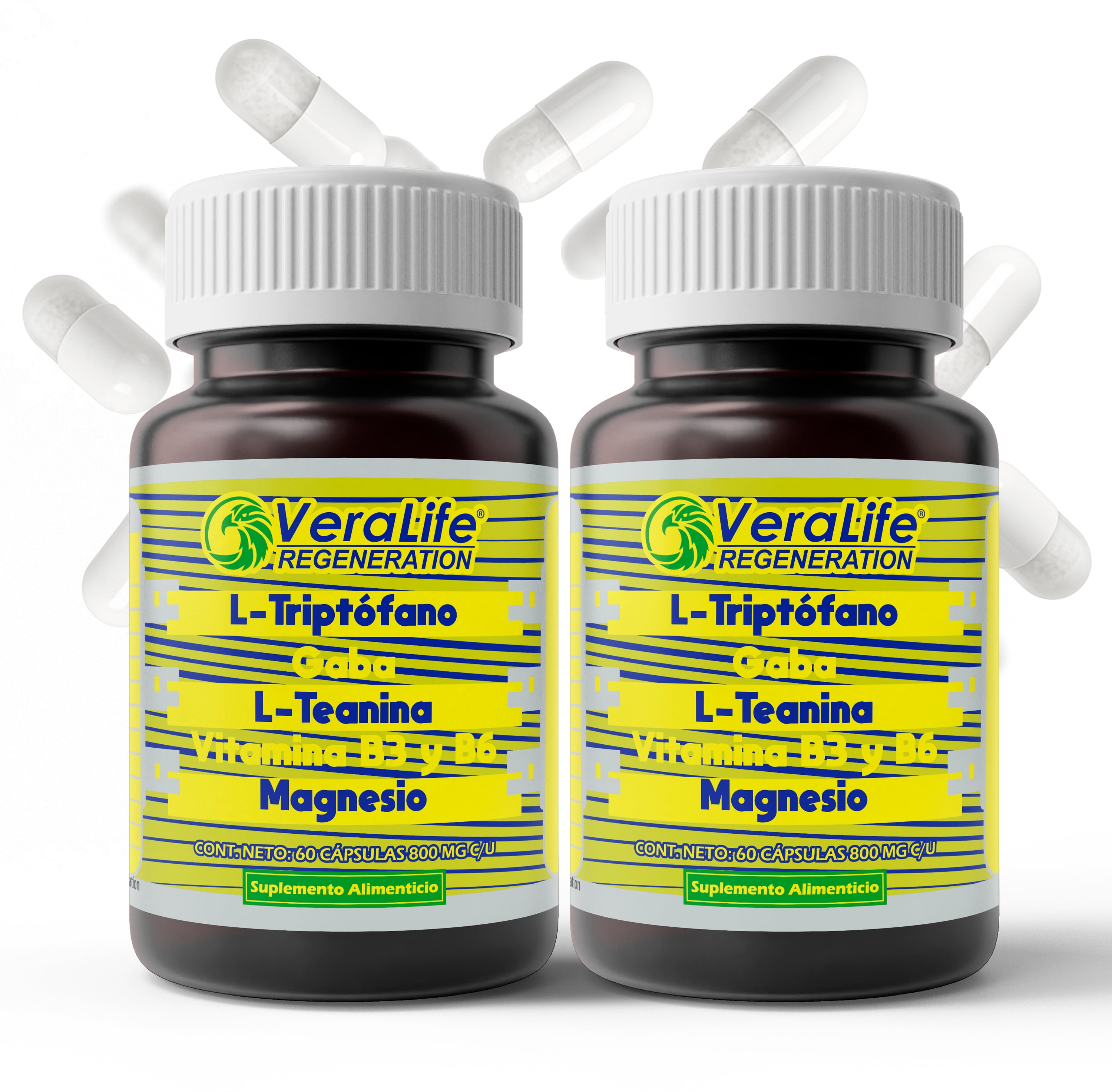 Multivitaminico con L-Triptofano - 60 Caps 800mg - VeraLife PACK x2 ...