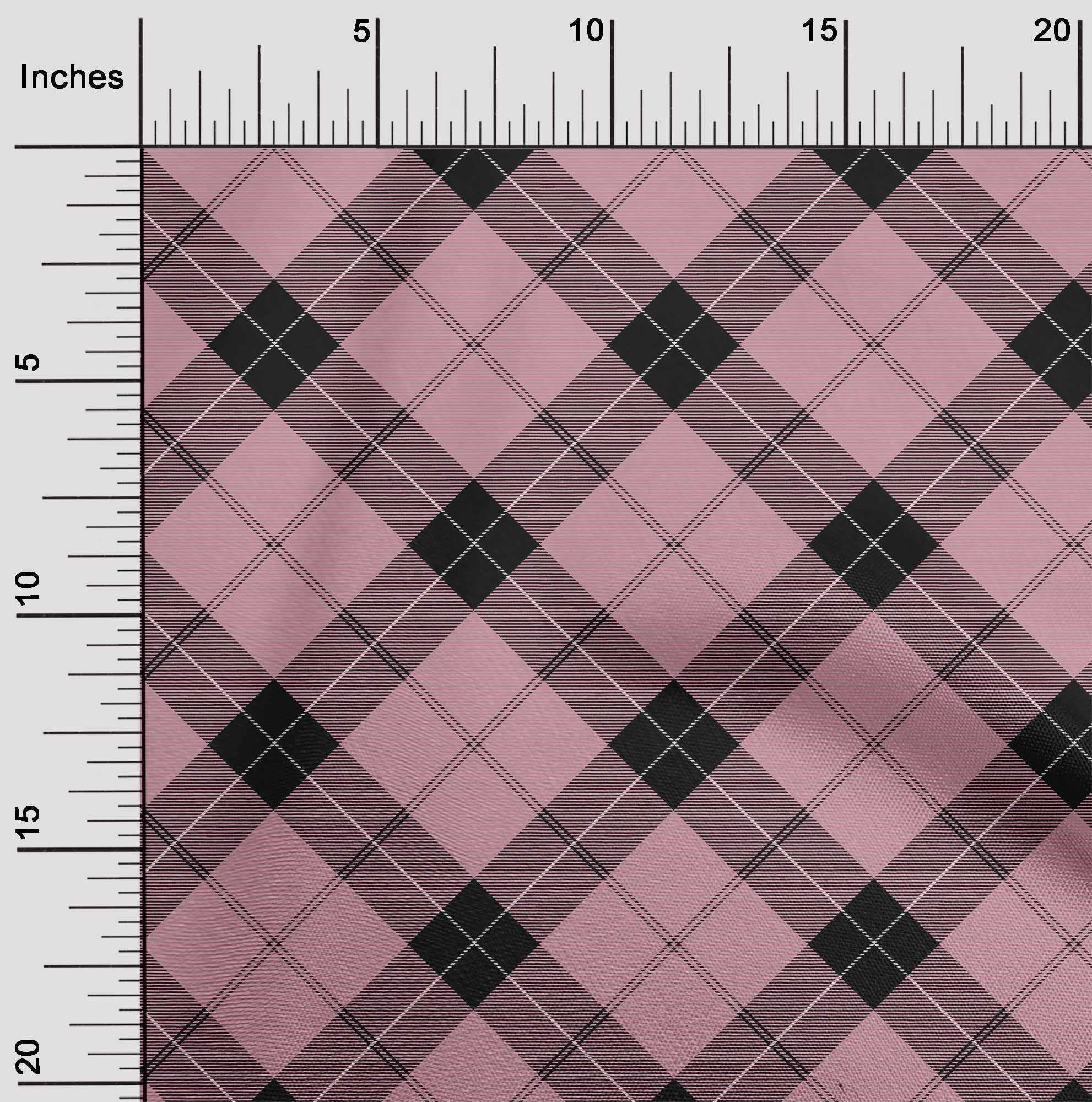 oneOone Viscose Chiffon Fabric Tartan Check Print Fabric By Yard 42 ...