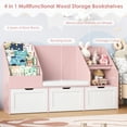 Homfa Kids Bookshelf with Reading Nook & 3 Movable Drawers, 2 Cube ...