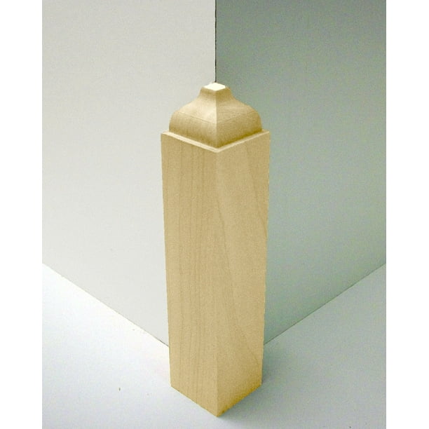 Hardwood Baseboard Outside Corner Block 1-3/8" Square x 6-1/2" Tall ...