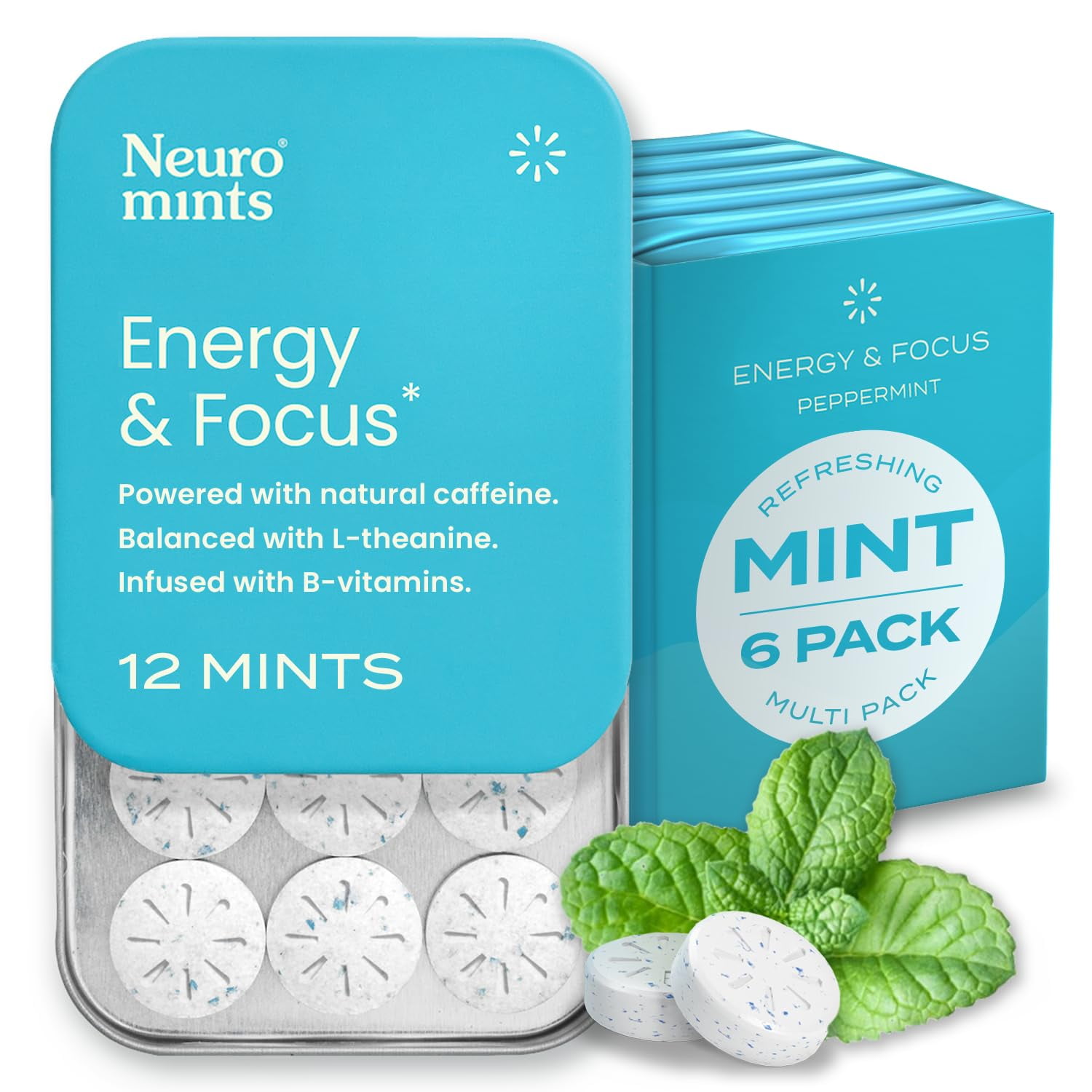 NeuroGum Energy Caffeine Mints (72 Pieces) - Sugar Free with L-theanine ...