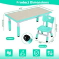 Arlopu Kids Table and Chairs Set, Adjustable Plastic Toddler Play ...
