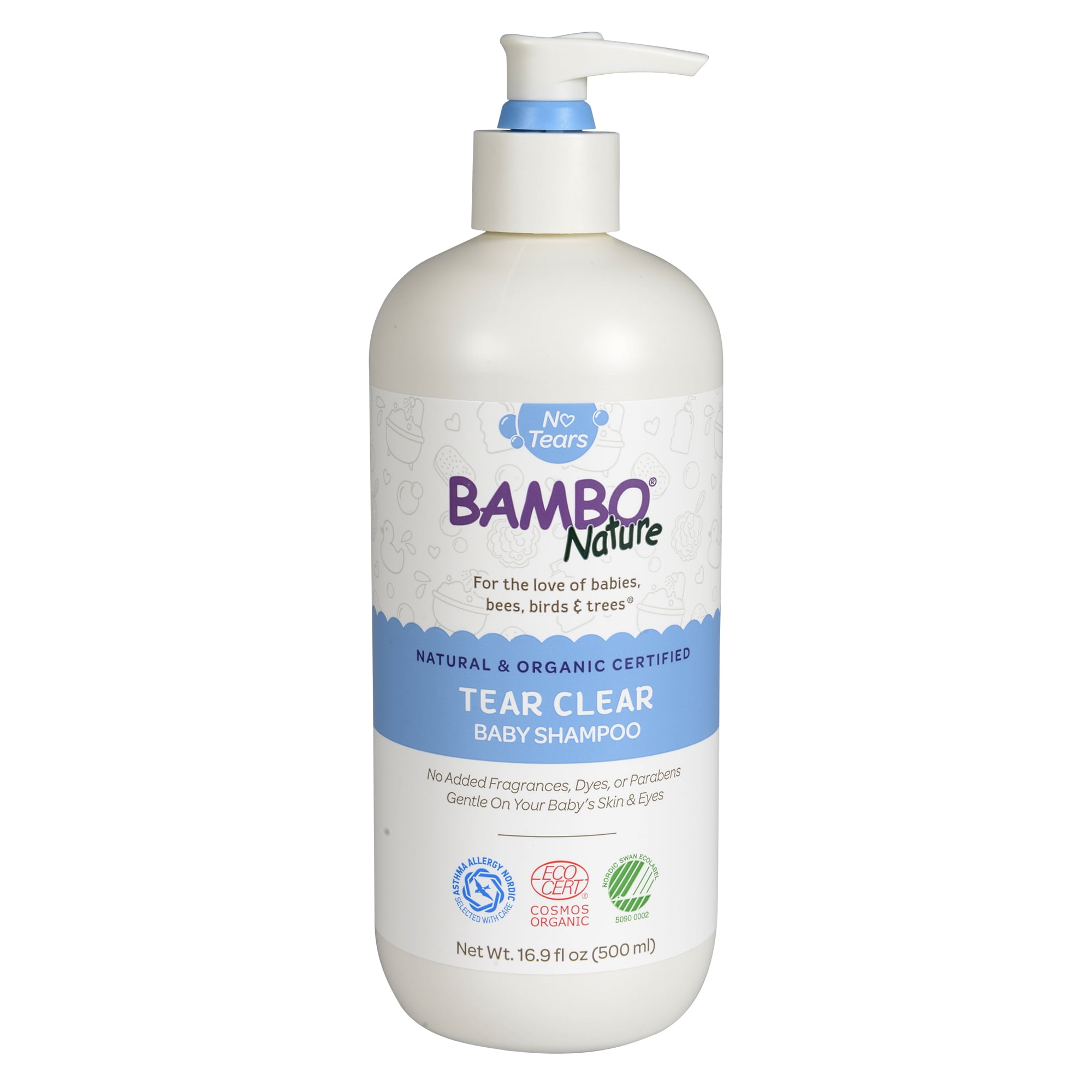 Bambo Nature Baby Shampoo, Tear Clear - Unscented, Eco-Friendly, 16.9 ...