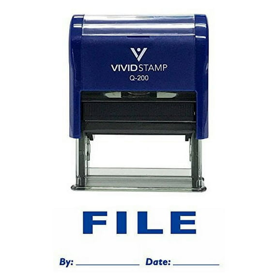 Vivid Stamp Copy By Date Self Inking Rubber Stamp (Red Ink) Large ...