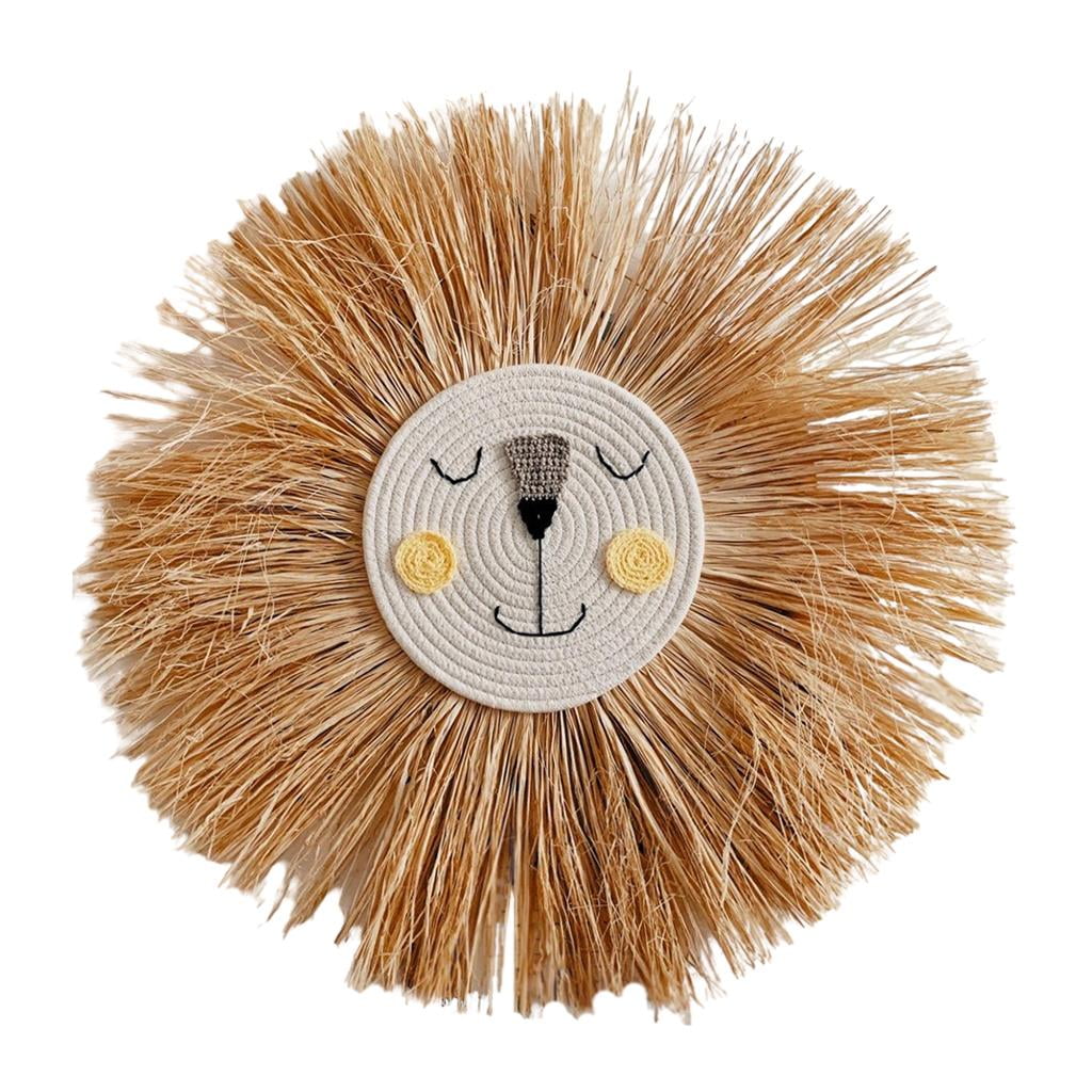Nordic Hand-woven Lion Tiger Animal Straw Home Wall Art ing Handmade ...