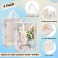 8pcs Folding Marble Print Paper Gift Bags with Handle and Plastic ...