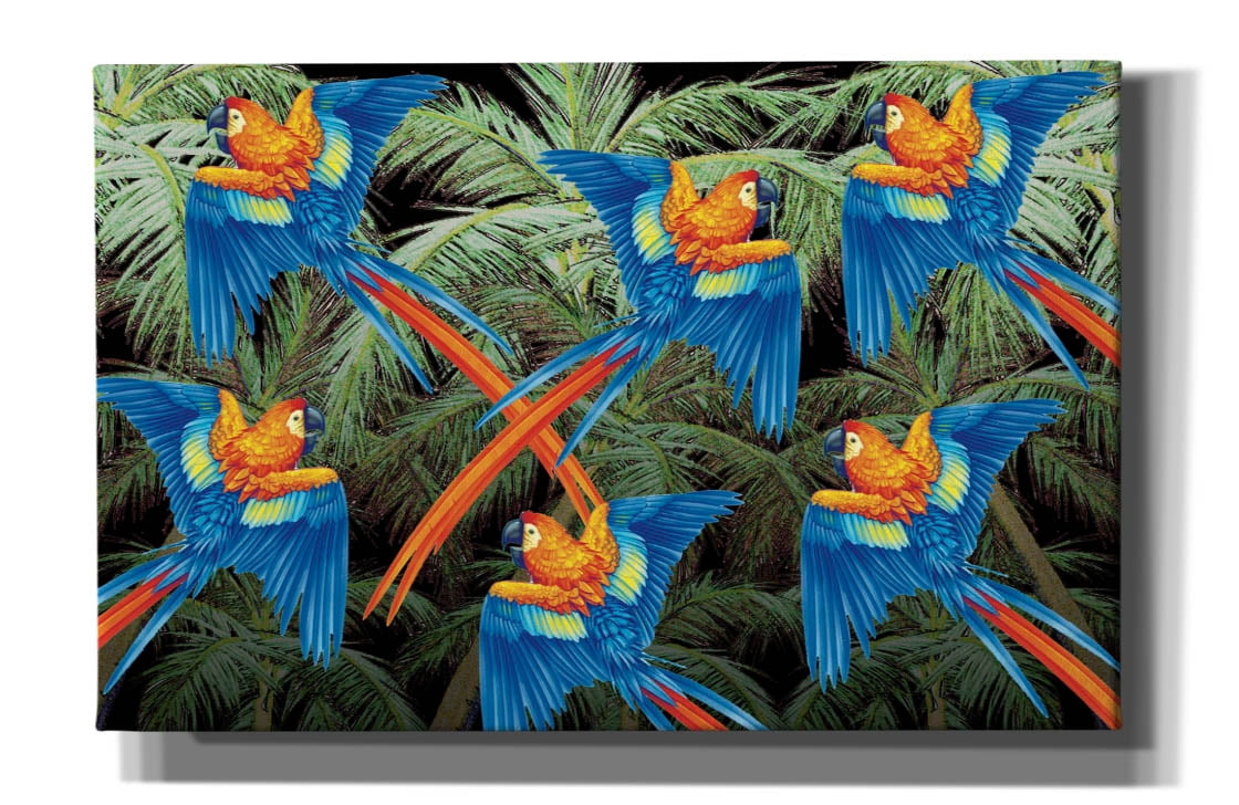 Epic Graffiti 'PALM PARROT' by James Mazzotta, Canvas Wall Art, 40"x26 ...