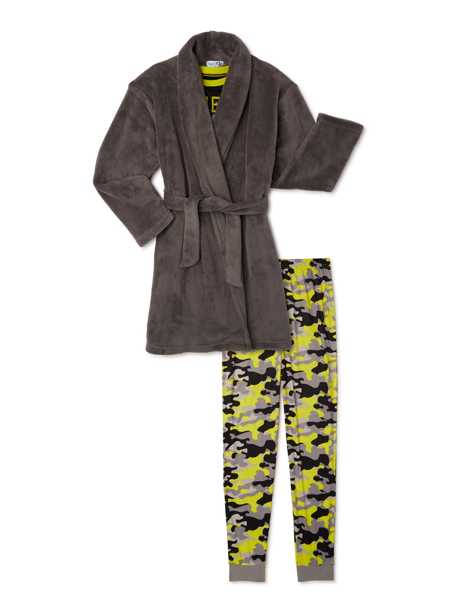 Freestyle Revolution Boys Pajama and Plush Robe Set, 3-Piece, Sizes 4 ...