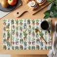 Cactus Plant Cotton Linen Placemats Set of 1, Green Cactus Botanical ...