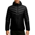 Men's Quilted Puffer Jacket Color Block Jackets Casual Warm Down Coat ...