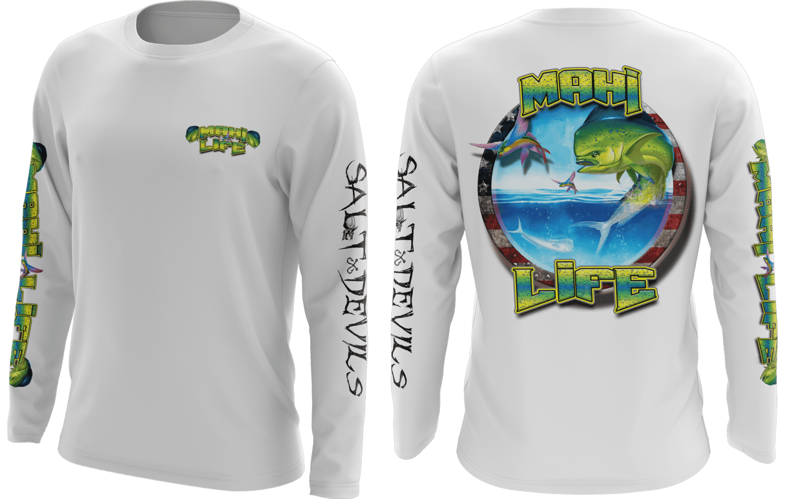 Salt Devils - Mahi Life Long Sleeve Performance Shirt - Walmart.com