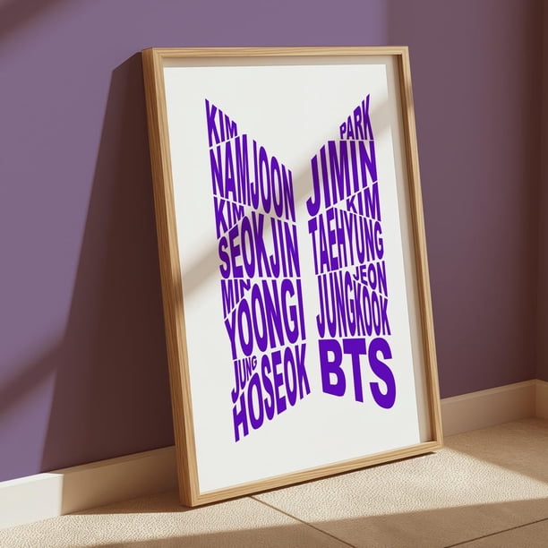 Póster imprimible con el logo de BTS ot7, póster de fan art para pared ...