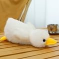 EDHITNR Cute White Duck Plush Toy, Soft Cotton Sleeping Soothing Goose ...