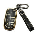 AJLOTMO for Jeep Key Fob Cover with Leather Keychain Soft TPU ...