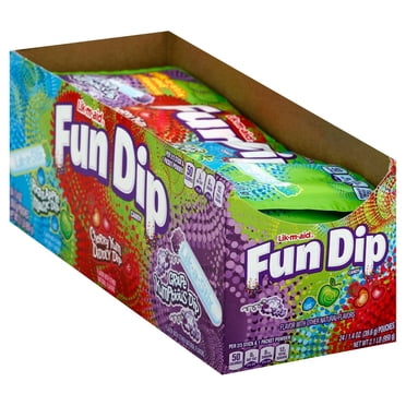 Fun Dip Classic Candy 48 Pack Bulk Case with Cherry Yum Diddly Dip and ...