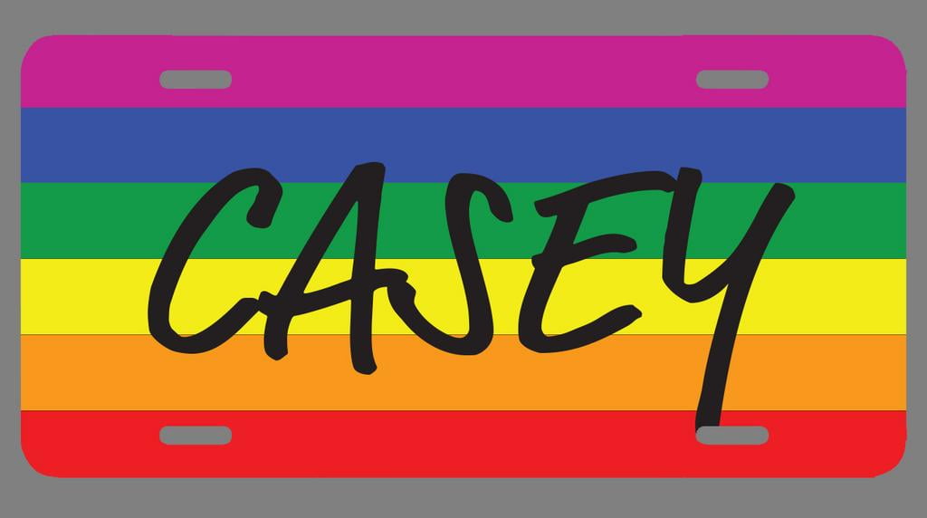 Casey Name Pride Flag Style License Plate Tag Vanity Novelty Metal | UV ...