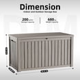 200 Gallon Outdoor Waterproof Resin Storage Deck Box Lockable Outside ...