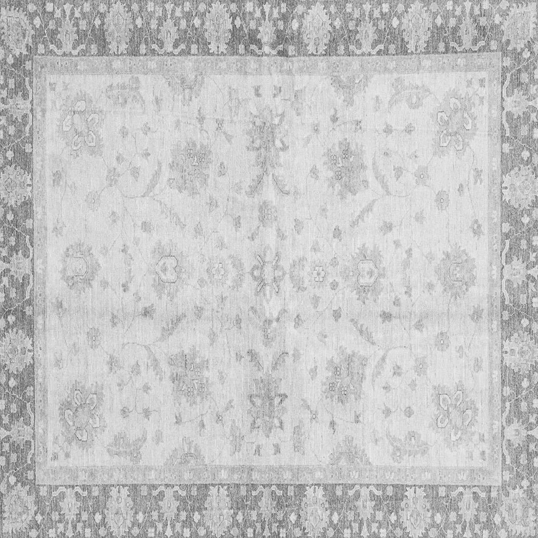 Ahgly Company Indoor Square Abstract Gray Modern Area Rugs, 5' Square ...