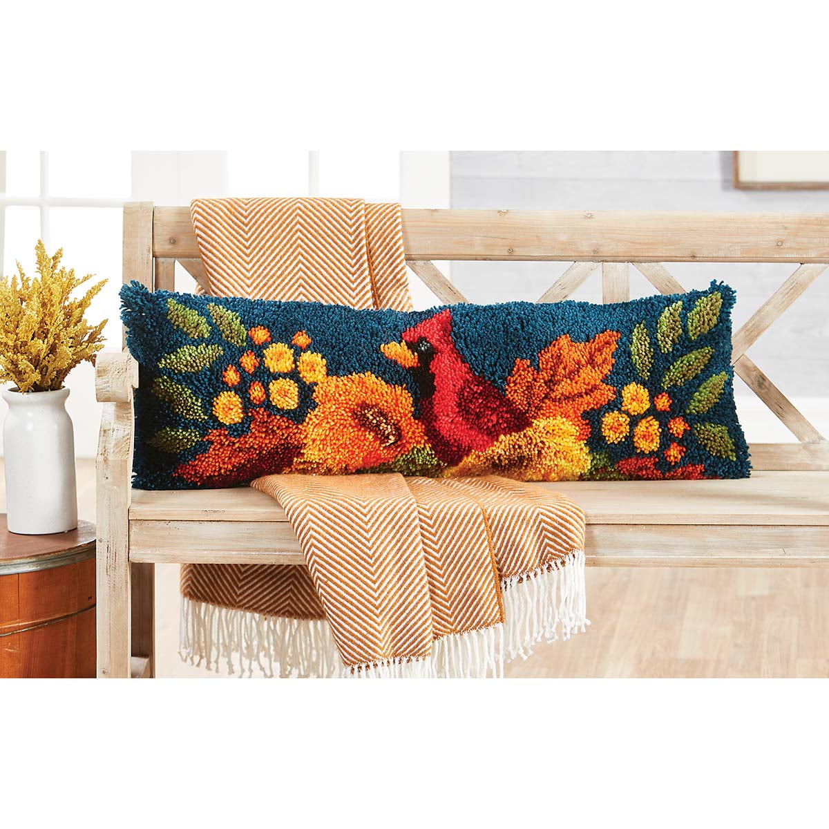 Herrschners® Fall Splendor Bench Pillow Latch Hook Kit - Walmart.com