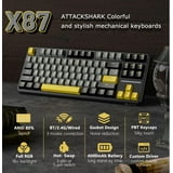 ATTACK SHARK X87 80% Wireless Mechanical Keyboard, BT5.0/2.4G/USB-C Hot-Swap Gasket Gaming ...