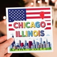 3drose, Chicago, Illinois. American Flag, State Map, Cool Patriot Art ...