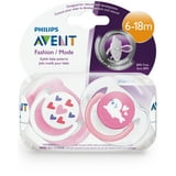 Philips Avent Classic Pacifier, 6-18 Months, Pink Hearts and Seal, 2 ...