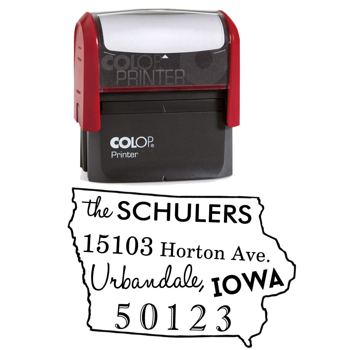 Custom Iowa State Map Stamp Personalized Self Inking Family Address Map ...