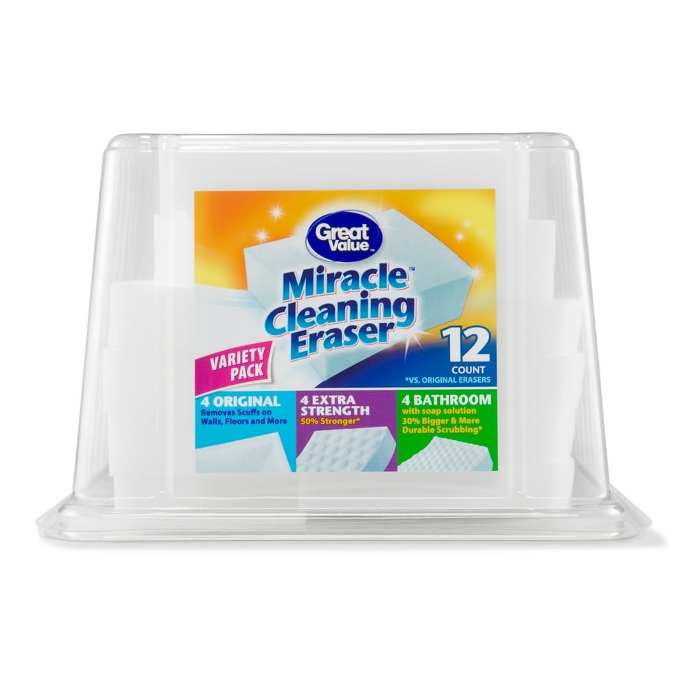 Great Value Miracle Cleaning Erasers, Variety Pack, 12 Count - Walmart ...