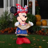 Disney's Minnie Mouse Scarecrow Airblown Inflatable Halloween Outdoor ...