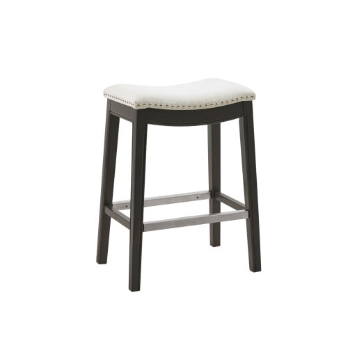 Madison Park Belfast Bar Stools, Contour Fabric Padded Seat, Nail Head ...