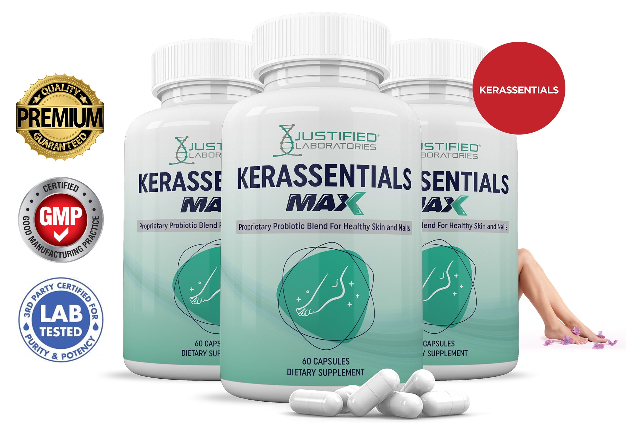 (3 Pack) Kerassentials Max 40 Billion CFU Probiotic Nail Support 180 ...
