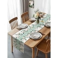 Burlap Table Runner 48 Inches Long, Watercolor Eucalyptus Leaves Flower ...