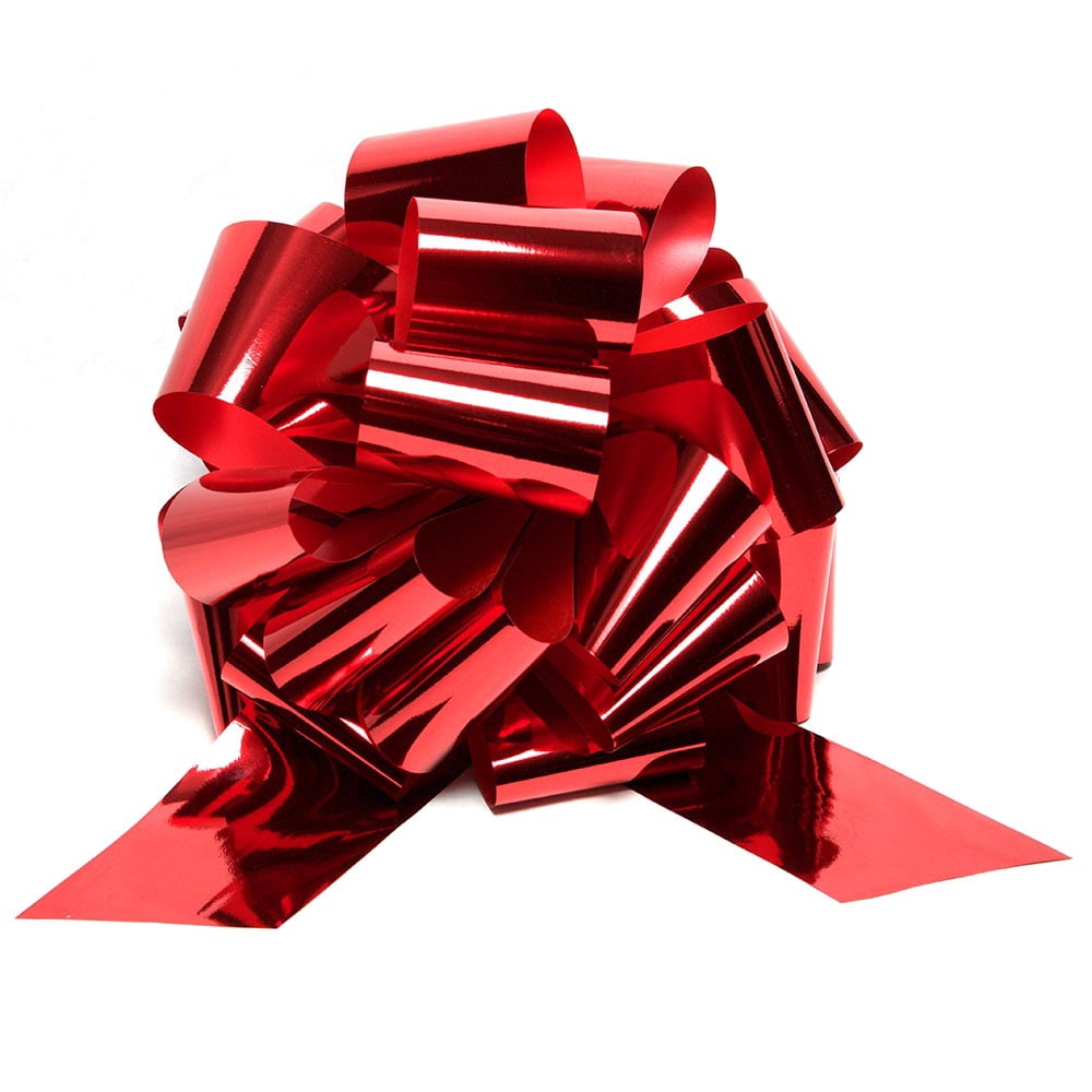 14" Red Metallic Pull Bow - Walmart.com - Walmart.com