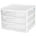 Sterilite Clear Plastic Three-Drawer Stackable Organizers, Small ...
