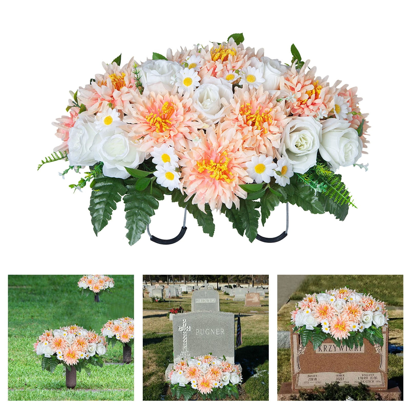 Click here for Shaguozhou Realistic Silk Cemetery Bouquet Rose Me... prices
