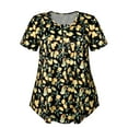 Plus Size Tops For Women Short Sleeve Buttons Up Blouses Flowy Floral Tunic Tops