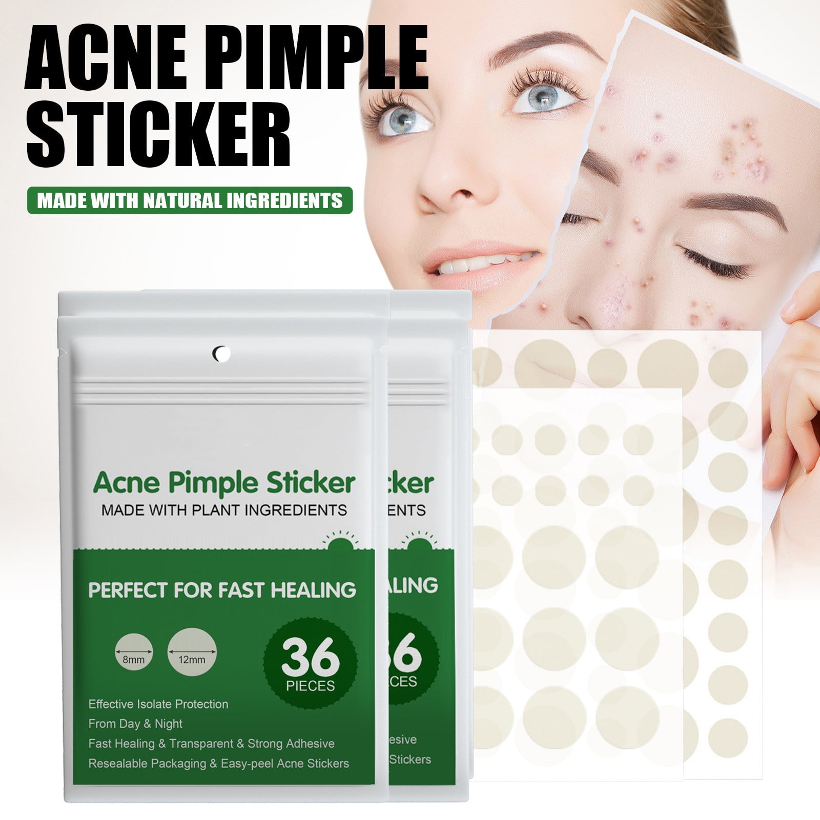 Pimple Patches For Face, Pimple Patches, 2 SIZE,Round Covers ...