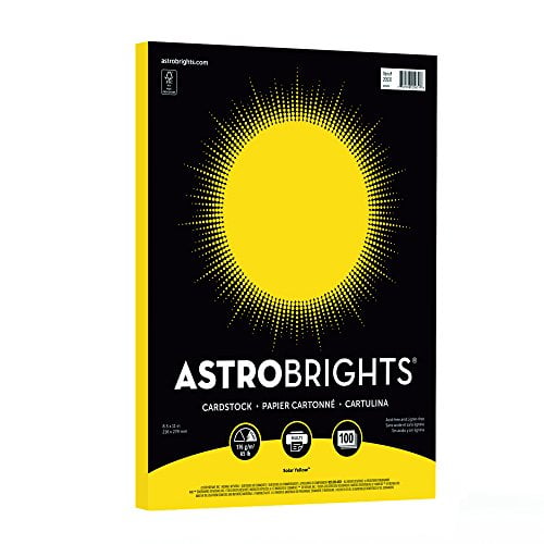 Wausau Astrobrights Premium Cardstock, 8.5 X 11 Inches, Solar Yellow ...