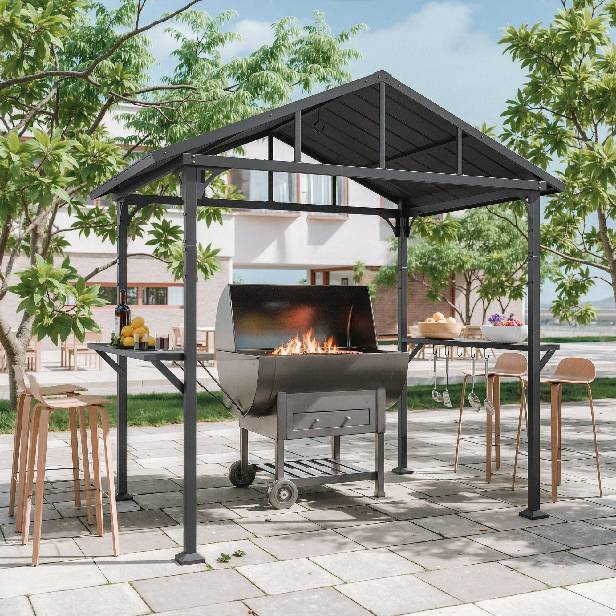 Click here for Kullavik 8.1x5.2ft Outdoor Metal Grill Gazebo With... prices