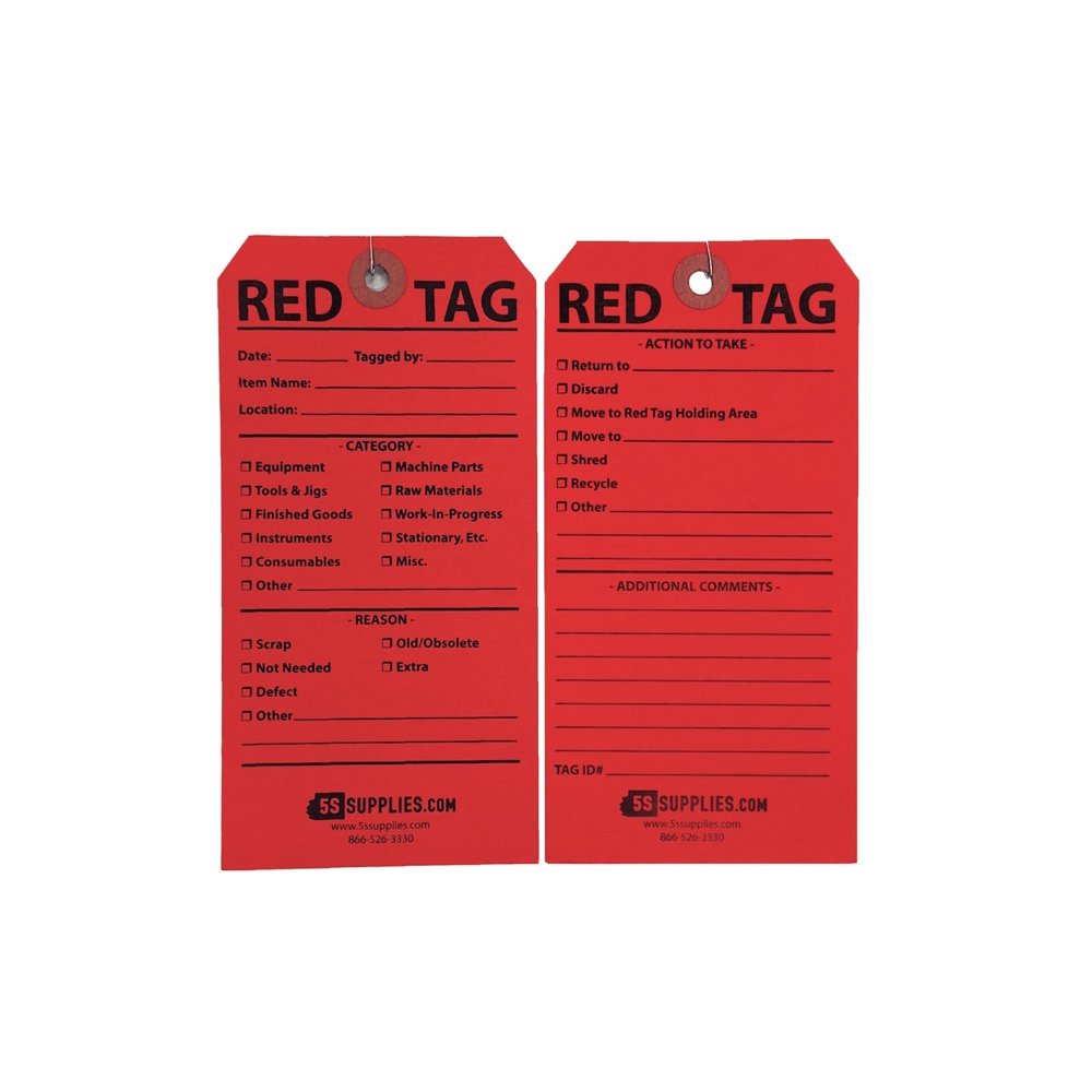 5S Red Tags (Wired) 50 Pack - Walmart.com - Walmart.com