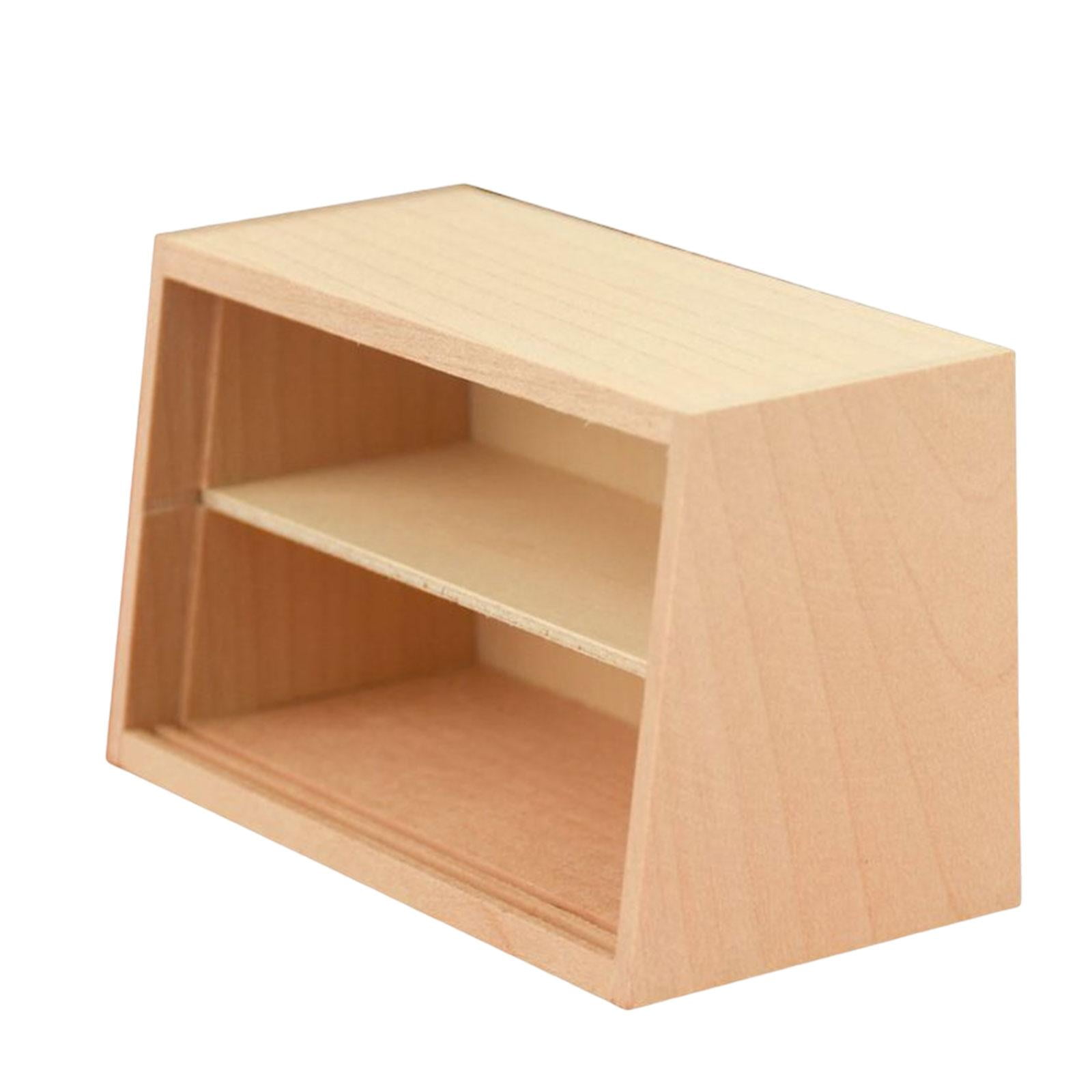 Simulation Dollhouse Miniature Wooden Shelf Life Scene Organizer ...