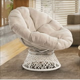 Bme Papasan Chair with Fabric Cushion, Metal Swivel Base, Sterling Fog ...