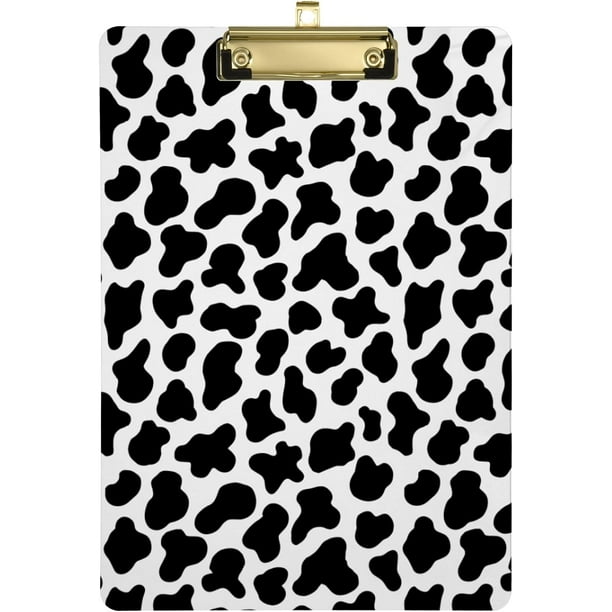 FMSHPON Cow Print Clipboard Hardboard Wood Nursing Clip Board and Pull ...