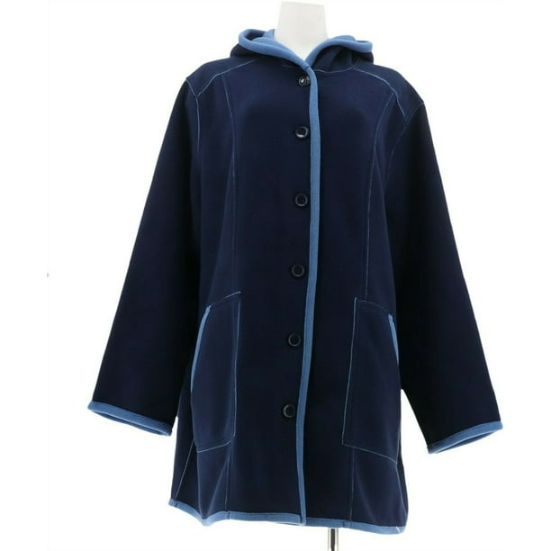 Susan Graver Susan Graver Weekend Bonded Polar Fleece Coat Womens